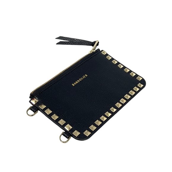 Bandolier | Bags | Bandolier Sarah Pyramid Stud Pouch Black Pebbled ...